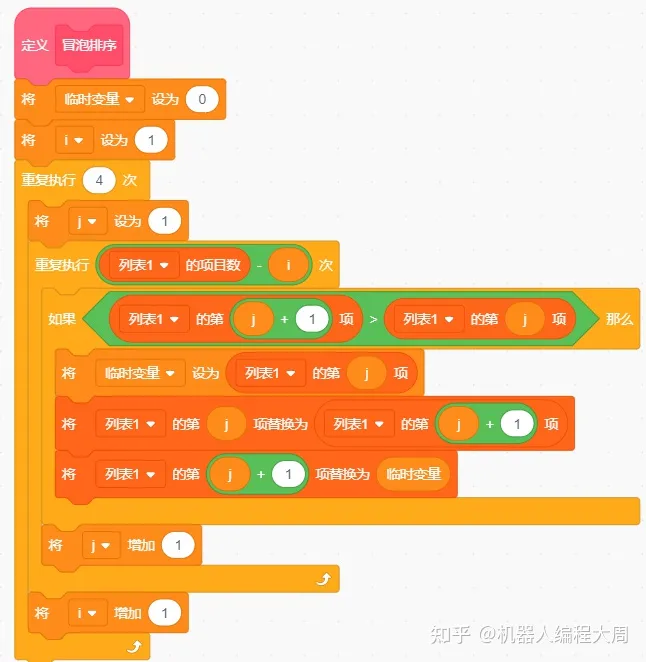 Scratch中级编程（15）——冒泡排序 Scratch编程