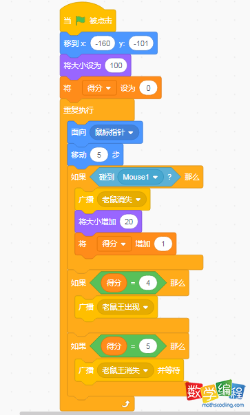 Scratch猫捉老鼠游戏，猫捉老鼠编程脚本 Scratch编程