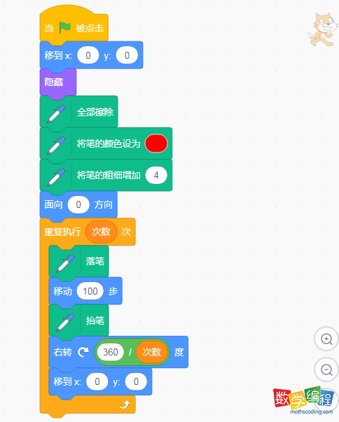 如何用scratch画实心圆,scratch画笔编程画实心圆 Scratch编程