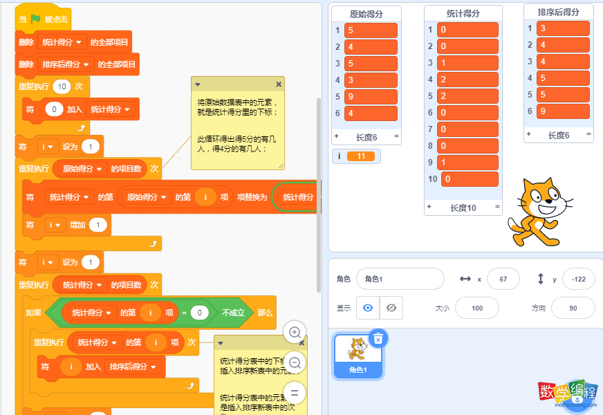 计数排序桶排序），scratch桶排序案例详解 Scratch编程