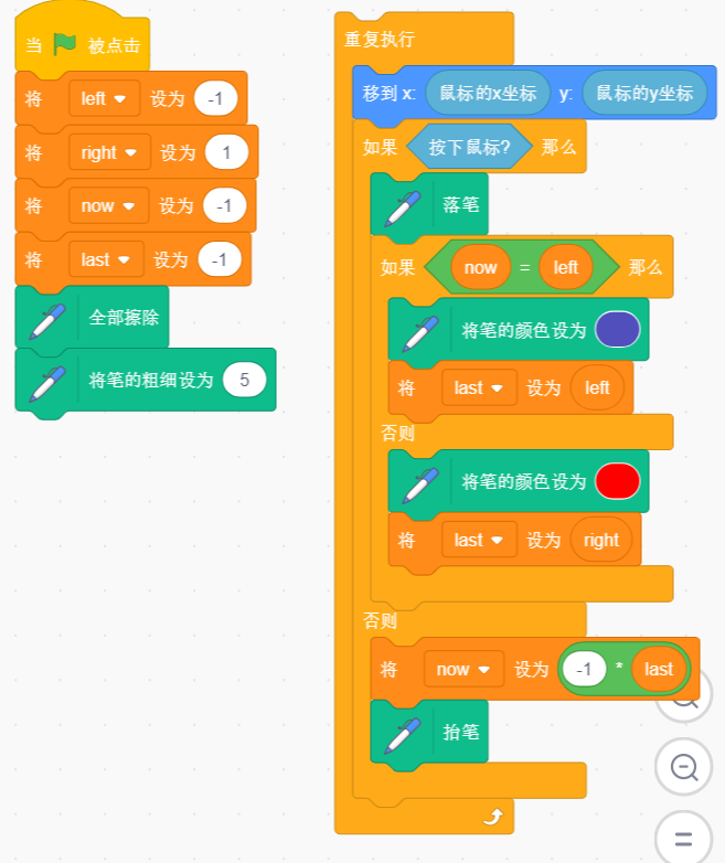Scratch鼠标画笔 模拟鼠标的左右按键效果 Scratch编程